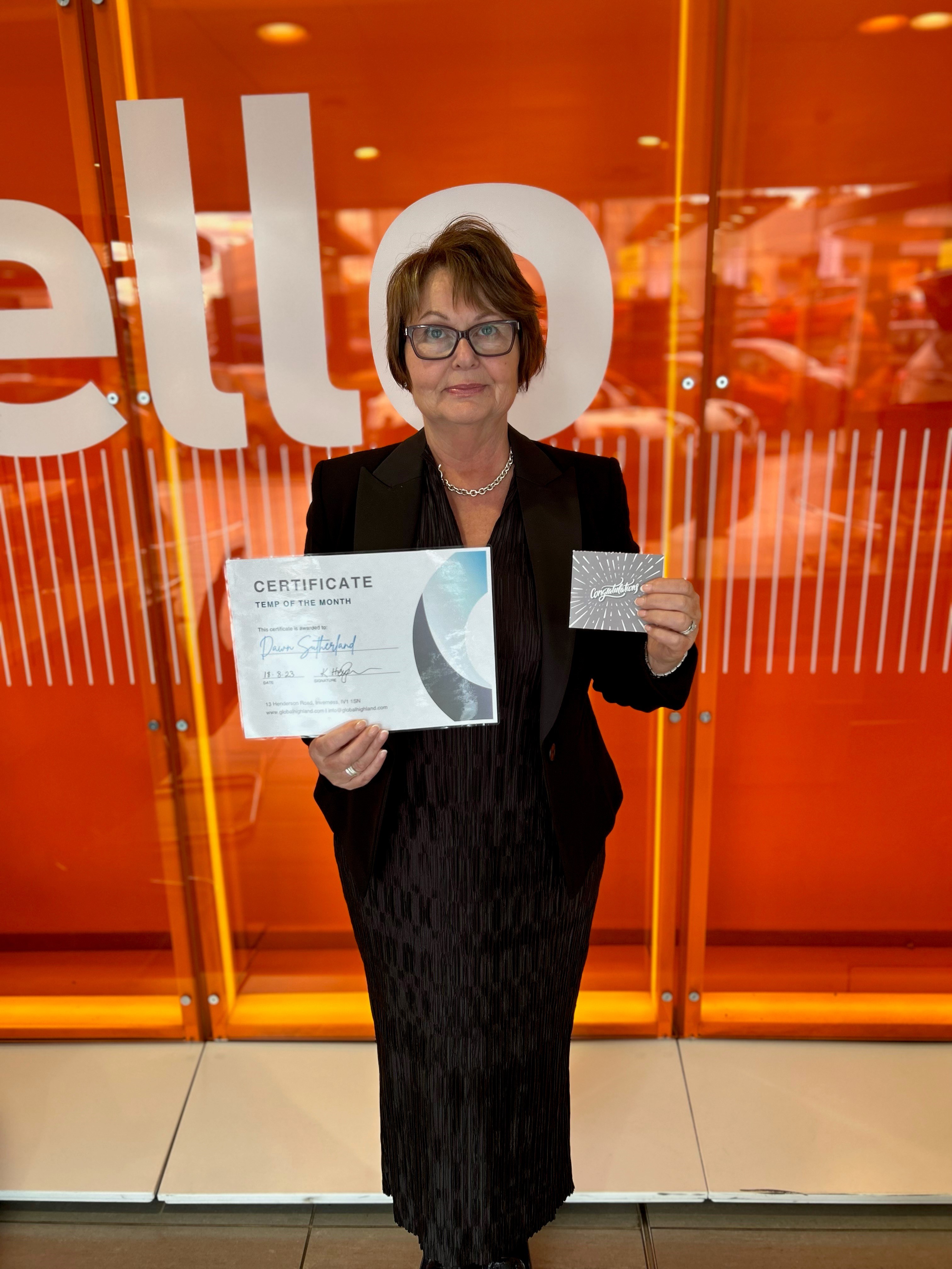 Dawn Sutherland Receives Global Highland's 'Temp of the Month' Award ...